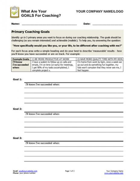 Action Brainstorming Worksheet | Coaching Tools from The Coaching Tools ...