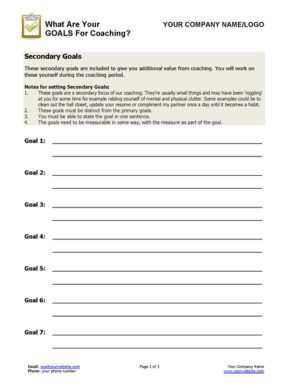 Coaching Goals Worksheet | Coaching Tools from The Coaching Tools ...