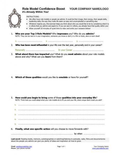 Coaching Tools 101: Boost Confidence with this Easy, Fun "Role Model ...