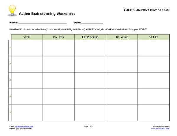 How to use the FREE Action Brainstorming Worksheet to "Spring Clean ...