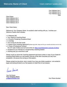 Coaching Welcome Packet | Coaching Templates from The Coaching Tools ...