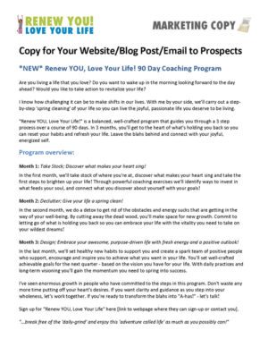 Renew YOU, Love Your Life! Coach Program | Coaching Tools from The ...