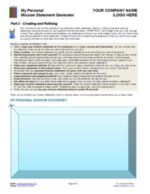 Personal Mission Statement Generator Workbook | Coaching Tools from The ...