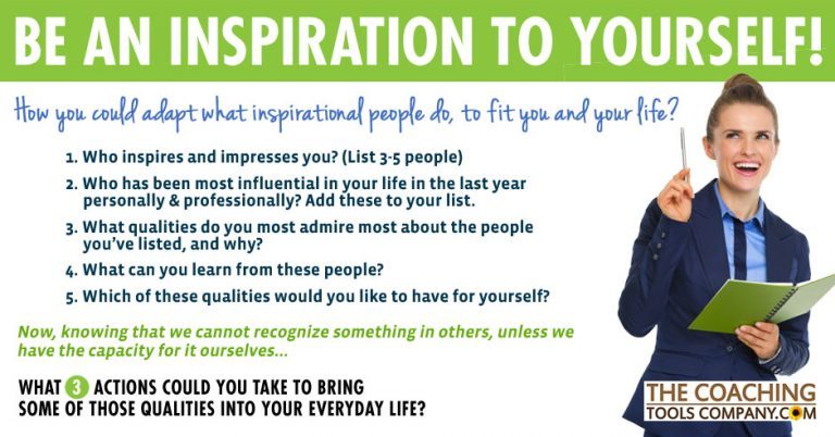 5 Coaching Questions for You: Be an Inspiration to Yourself! (Graphic ...